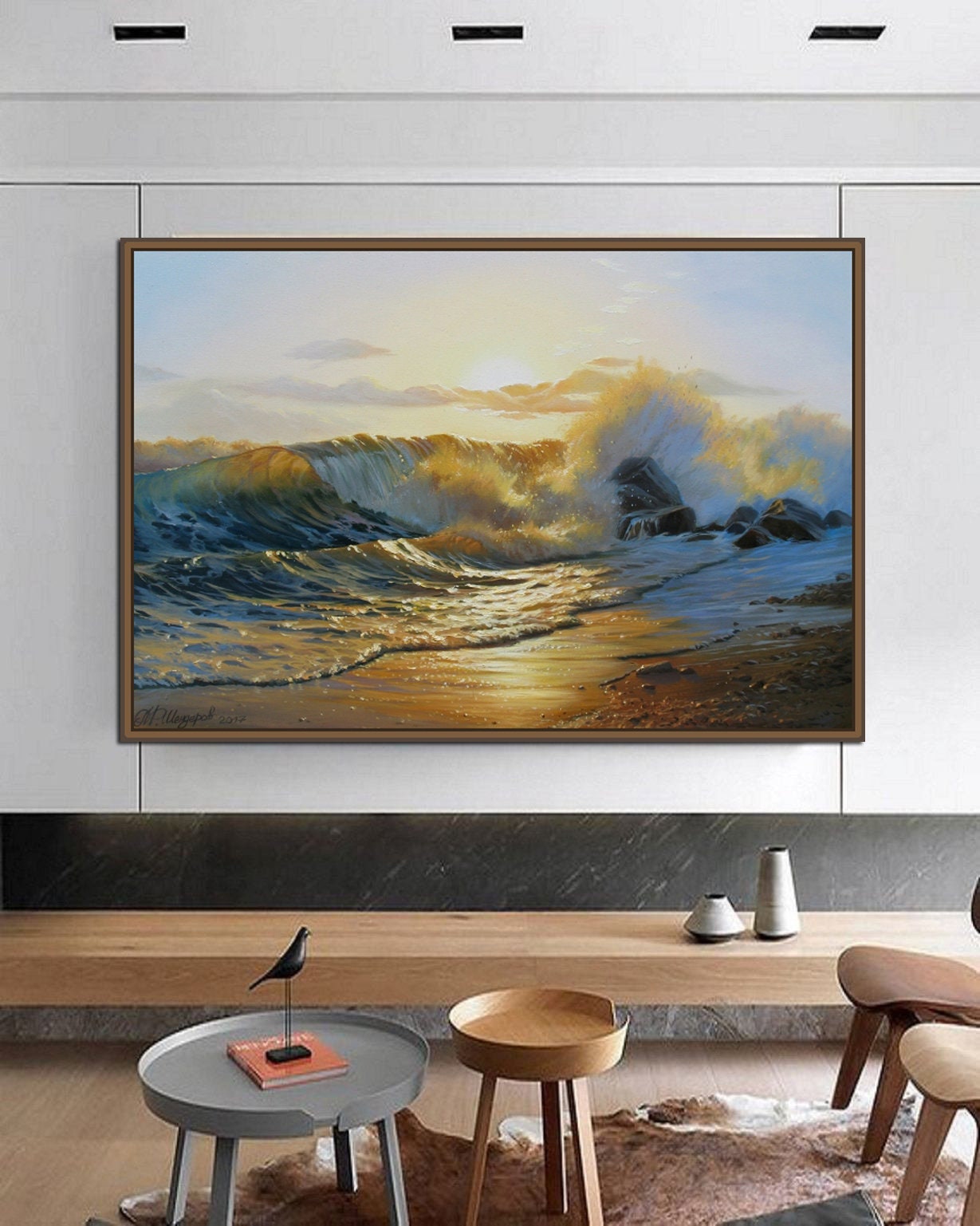 Large Seascape Oil Painting by Alexander Shenderov Ocean Art Original ...