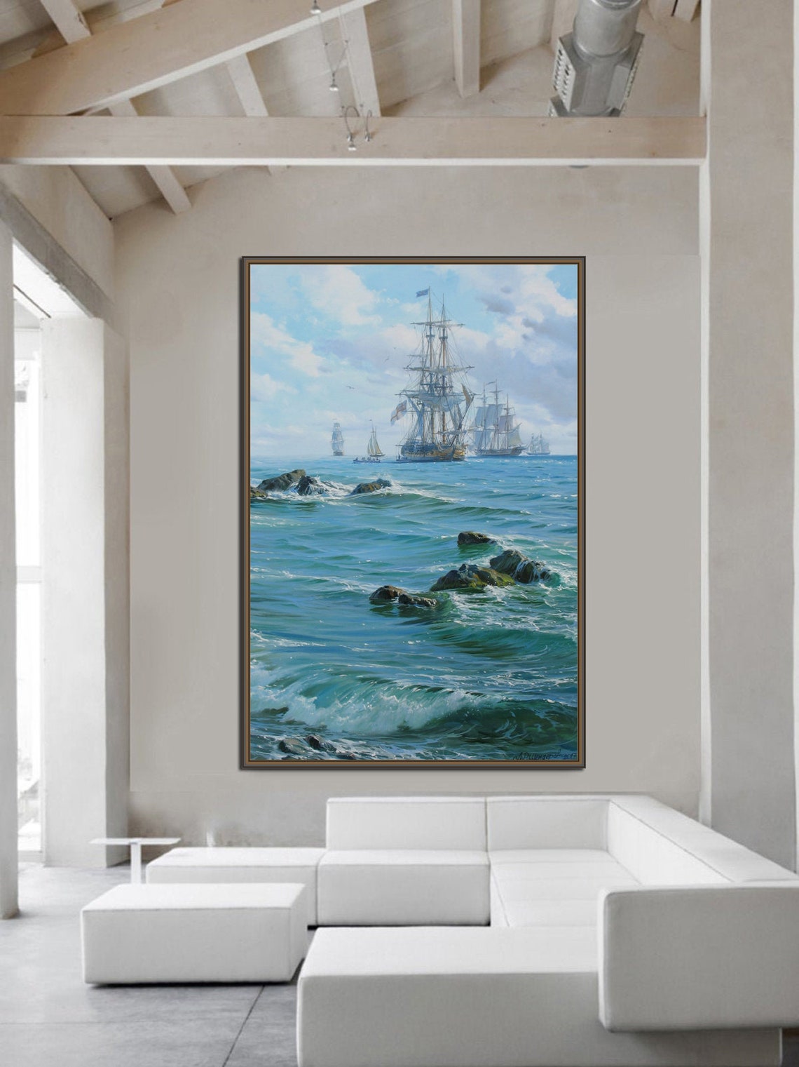 Sailing Ship Oil Painting by Alexander Shenderov Large - Etsy