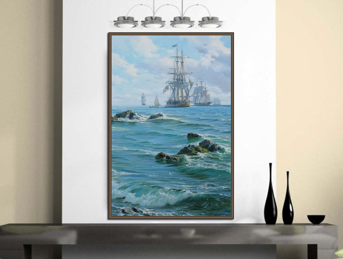 Sailing Ship Oil Painting by Alexander Shenderov Large - Etsy