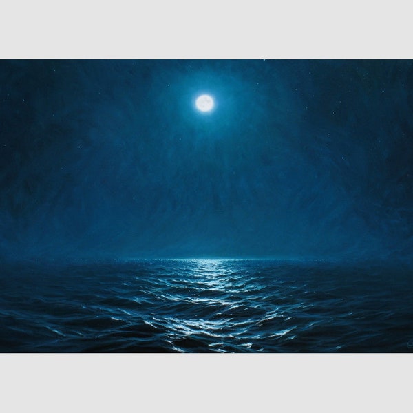 Blue Moon Painting - Etsy