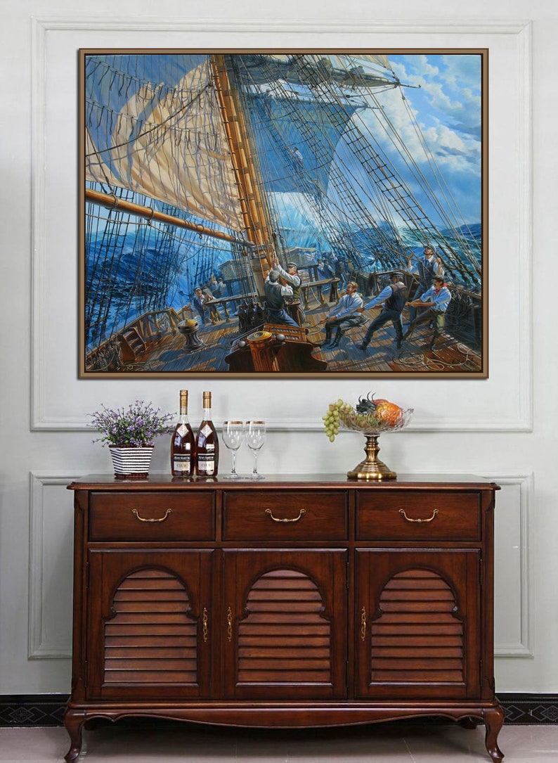 Sailing Ship Oil Painting Original by Alexander Shenderov - Etsy