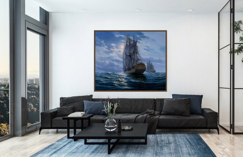 Sail Ship by Alexander Shenderov Original Oil Painting Canvas Sailboat Art Sailing Ship Art ...