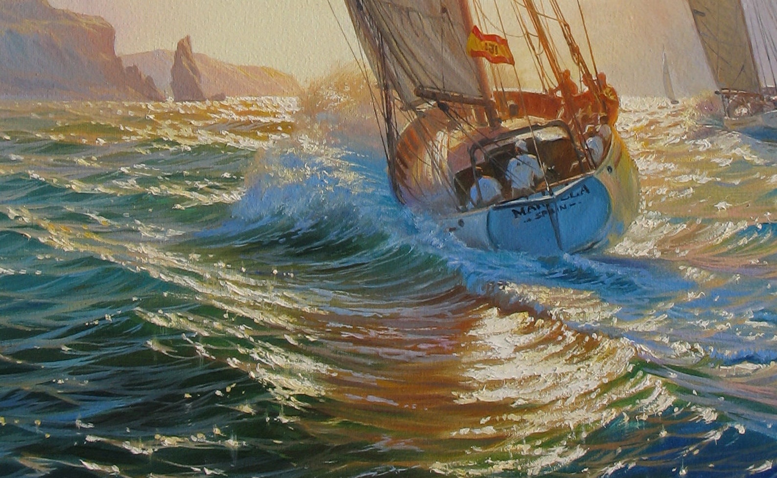 Sailboat Art Canvas by Alexander Shenderov Ocean Art Original - Etsy