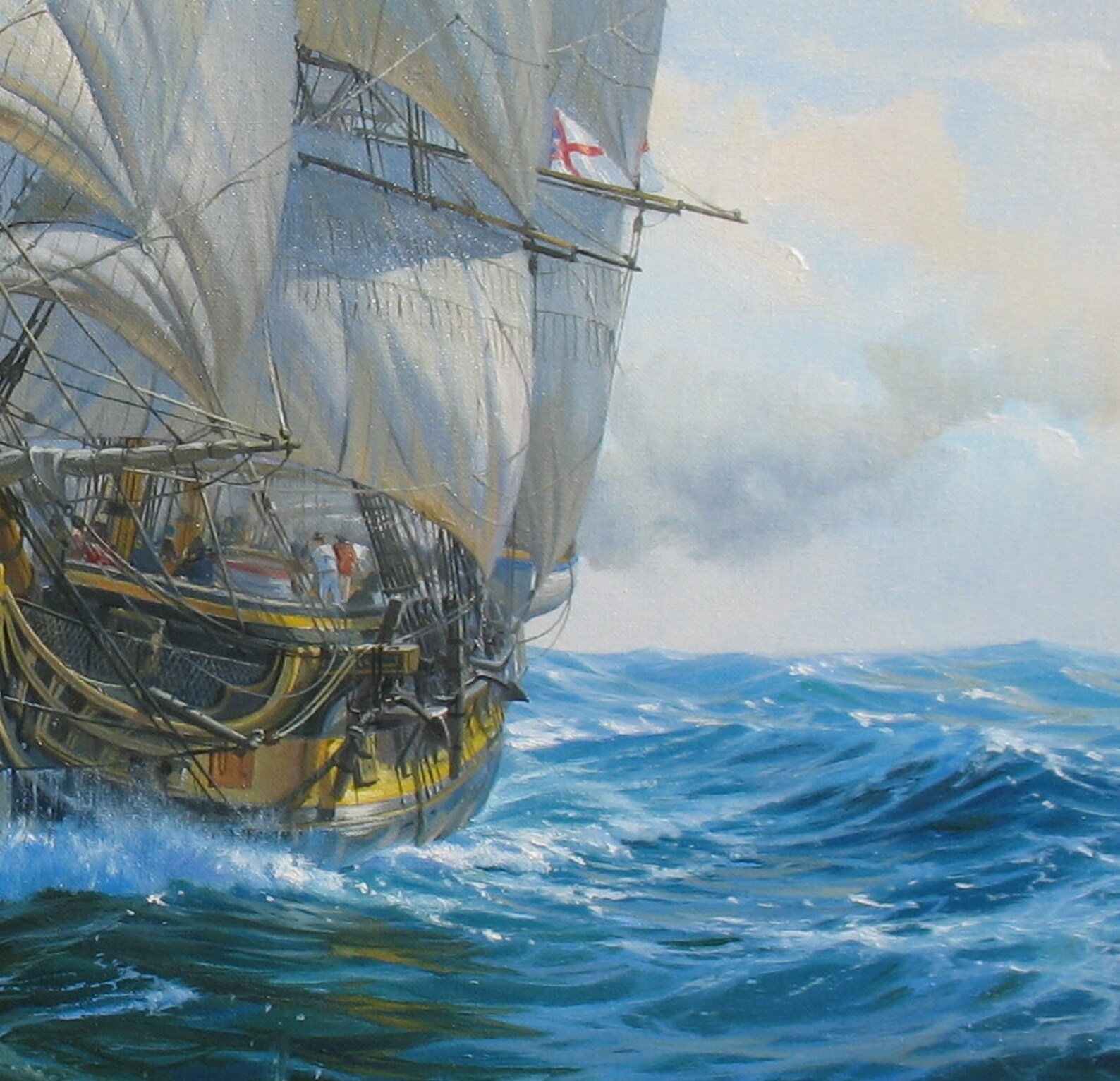 Sailing Ship Painting by Alexander Shenderov Original Oil Painting Canvas Seascape Painting ...