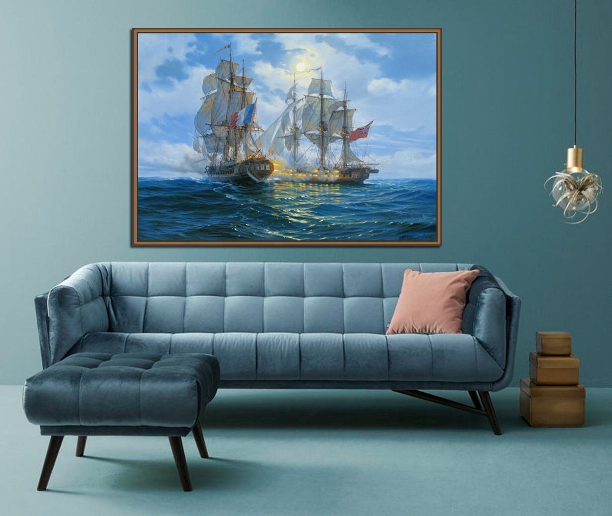 Night Sail Ship Oil Painting Original by Alexander Shenderov | Etsy