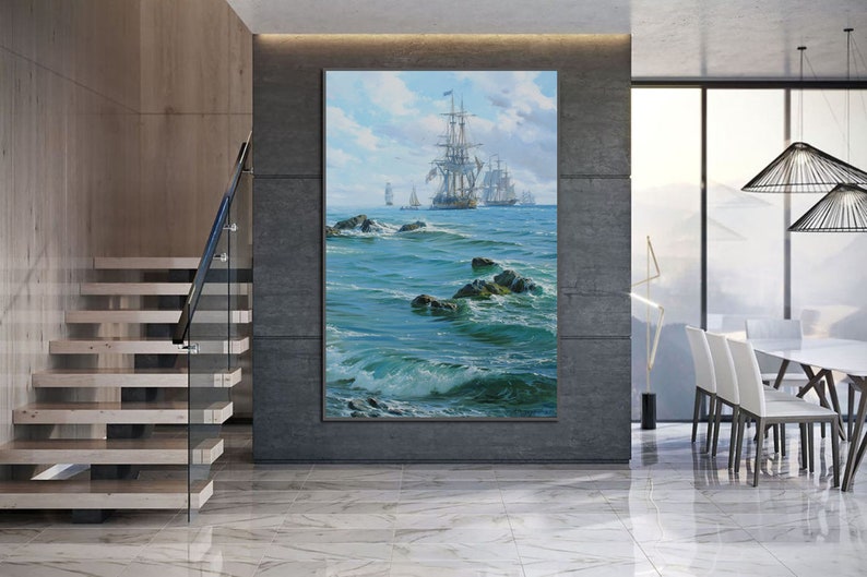 Sailing Ship Oil Painting by Alexander Shenderov Large - Etsy