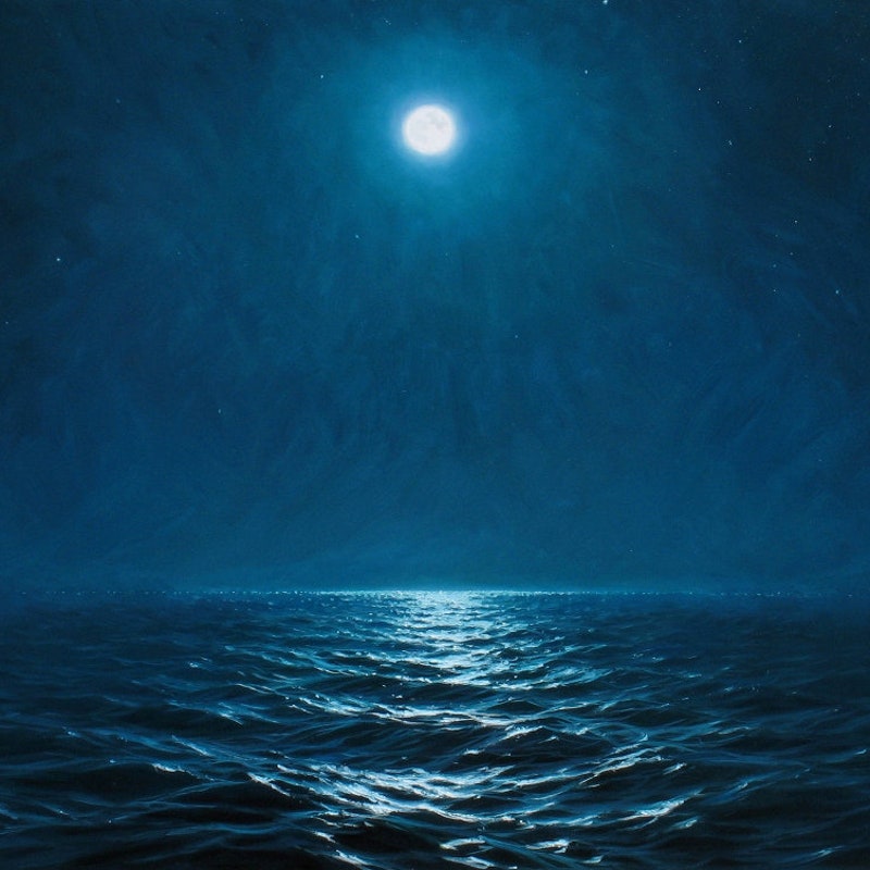 Blue Moon Painting - Etsy