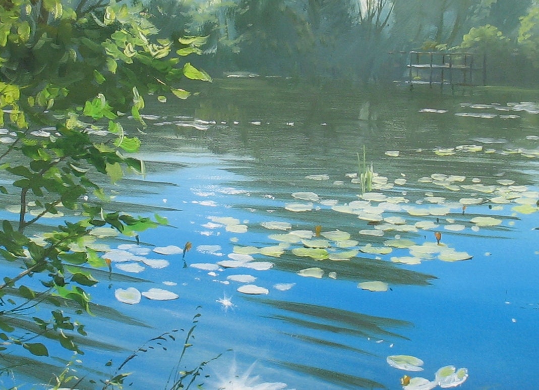 River painting oil canvas original by Alexander Shenderov | Etsy