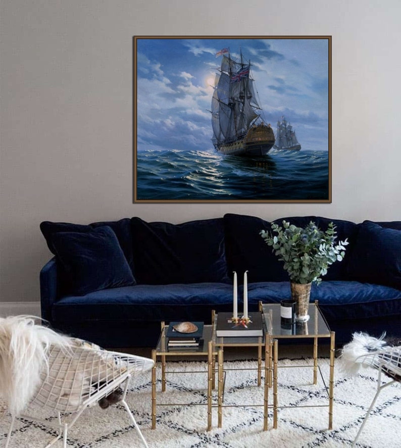 Sail Ship by Alexander Shenderov Original Oil Painting Canvas | Etsy