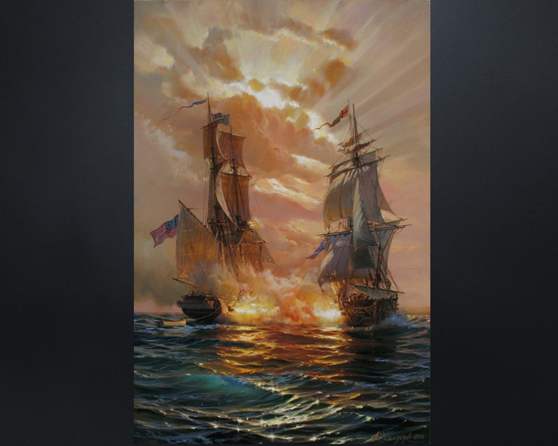 Ship Painting by Alexander Shenderov Ocean Painting Sail Boat | Etsy