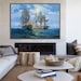 Night Sail Ship Oil Painting Original by Alexander Shenderov Night Ocean Art Sailboat Art Large ...
