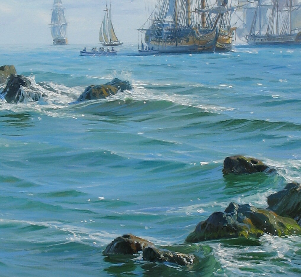 Sailing Ship Oil Painting by Alexander Shenderov Large - Etsy