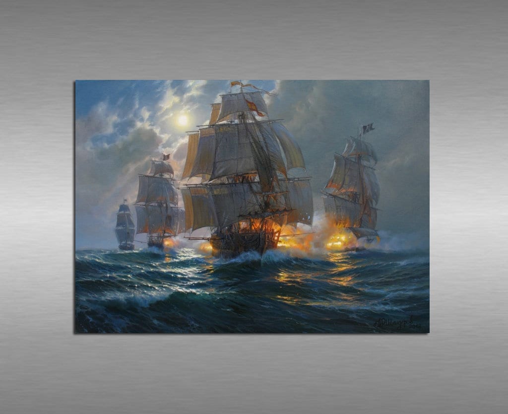 Night Ship Painting by Alexander Shenderov Ocean Painting Sail - Etsy UK