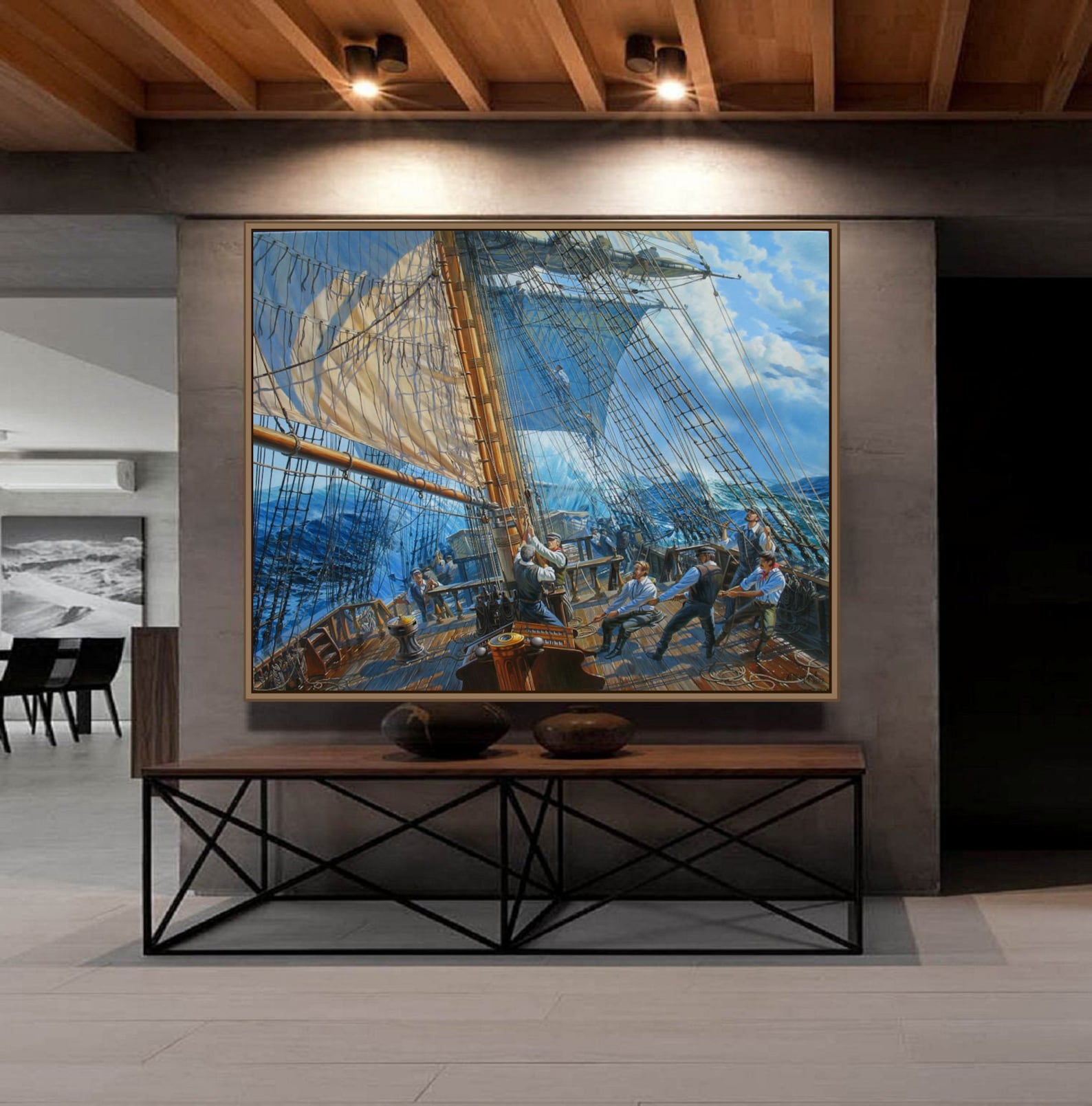 Sailing Ship Oil Painting Original by Alexander Shenderov - Etsy