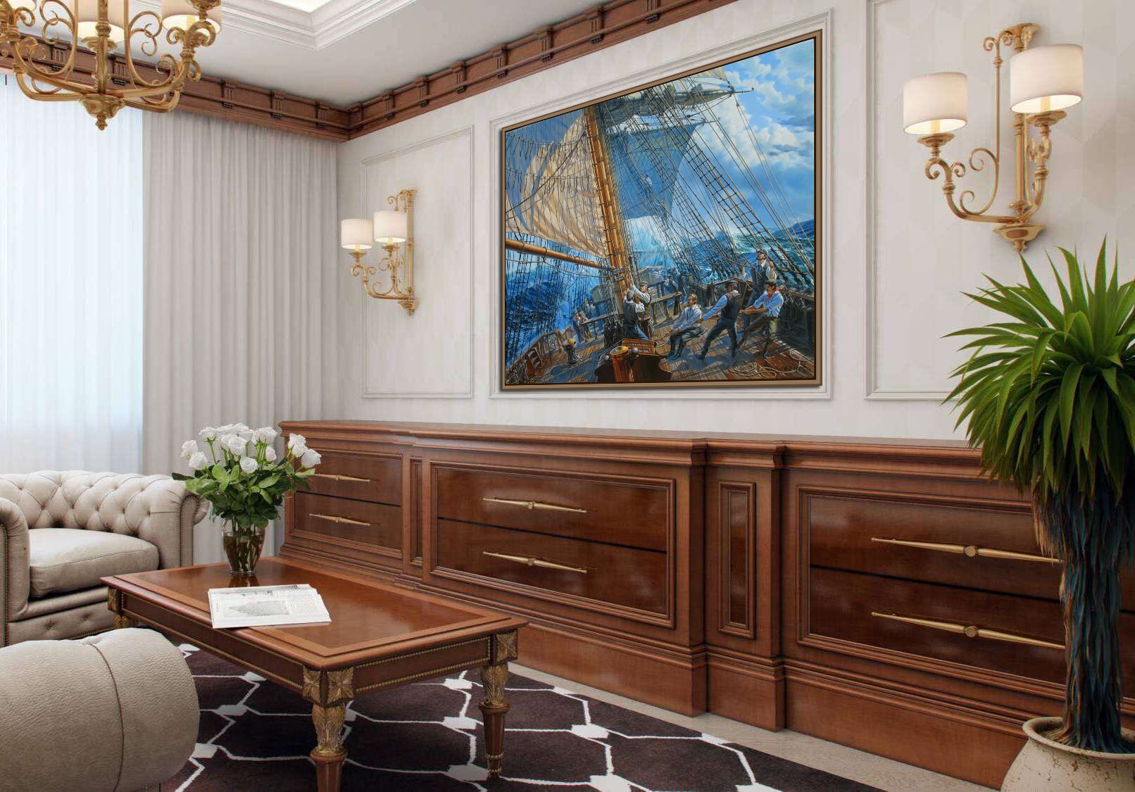 Sailing Ship Oil Painting Original by Alexander Shenderov - Etsy