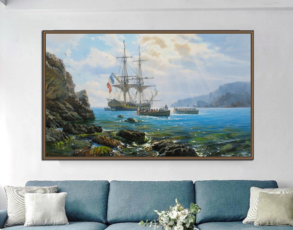 Sailing Ship Oil Painting Original by Alexander Shenderov - Etsy