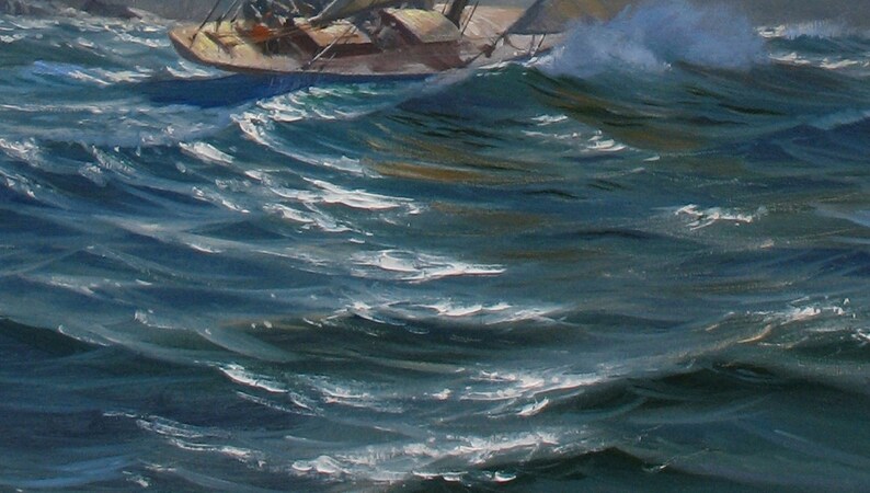 Sailboat Art Original by Alexander Shenderov Sail Boat Oil - Etsy