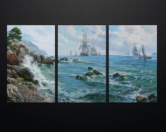 Sailing Ship Painting by Alexander Shenderov Original Oil | Etsy