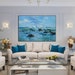Extra Large Wall Décor Canvas Blue Waves Ocean Original Oil - Etsy