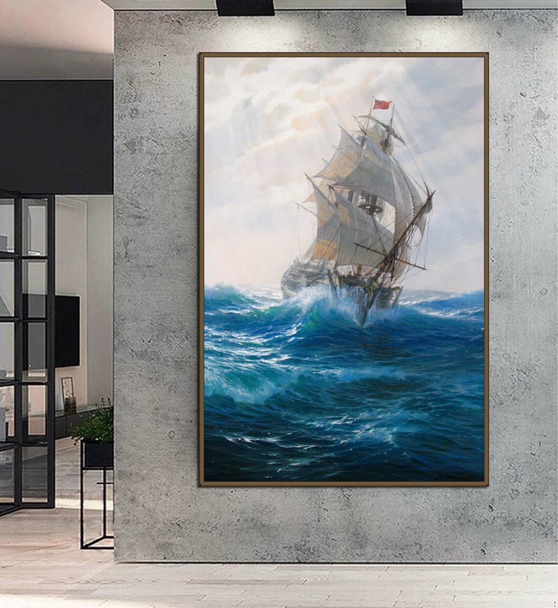 Original sail ship painting by Alexander Shenderov ocean art | Etsy