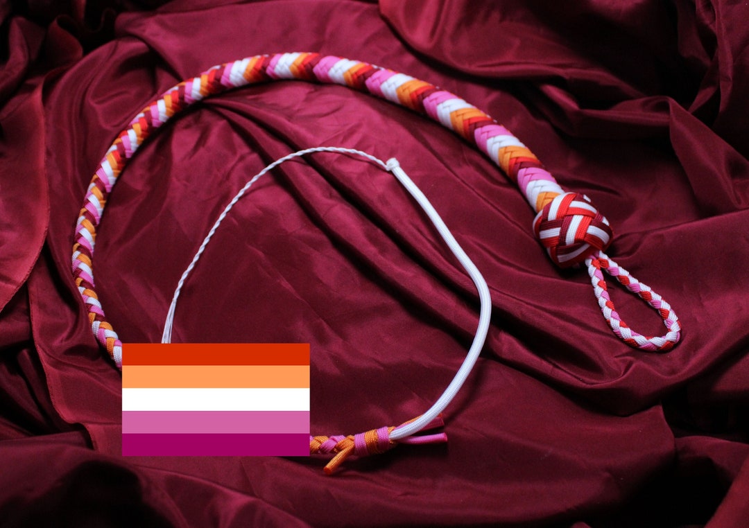 2 Feet Lesbian Pride Short Whip, Special BDSM, Vegan Paracord - Etsy