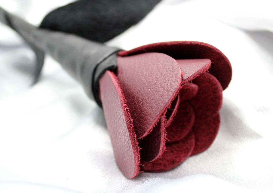 Burgundy Leather Spanking Rose, Eternal Bdsm Flower - Etsy