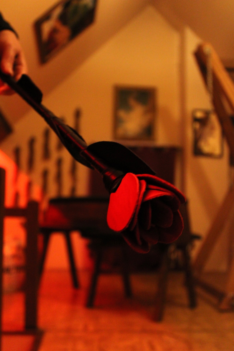 Red Leather Spanking Rose Eternal Bdsm Flower - Etsy