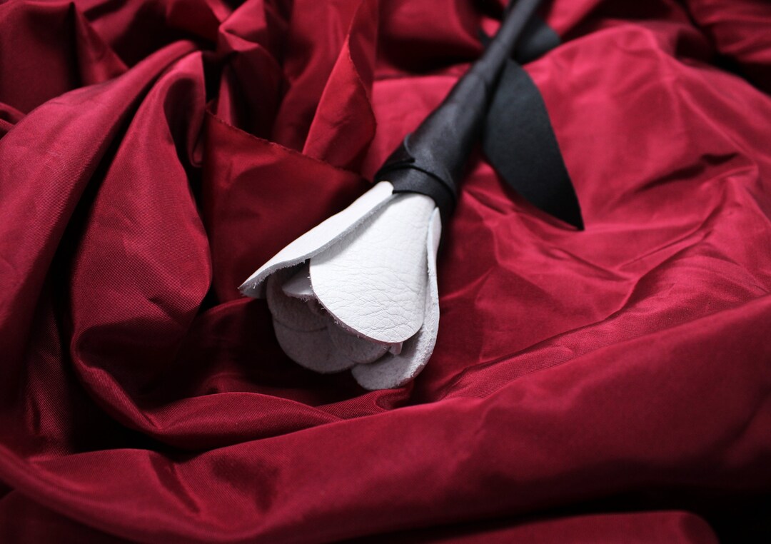 Spanking BDSM Rose, White Leather Eternal Flower - Etsy