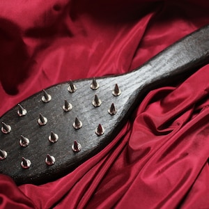 Paddle Hairbrush Black Vampire With Metal Spikes, for Bloodplay Bdsm - Etsy