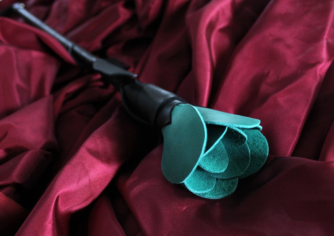 Emerald Green Spanking Rose Bdsm Eternal Flower in Leather - Etsy