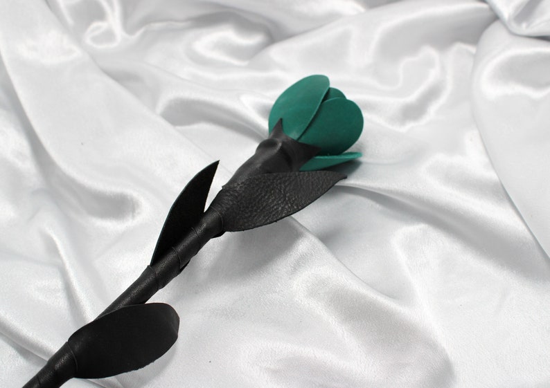 Emerald Green Spanking Rose Bdsm Eternal Flower in Leather - Etsy