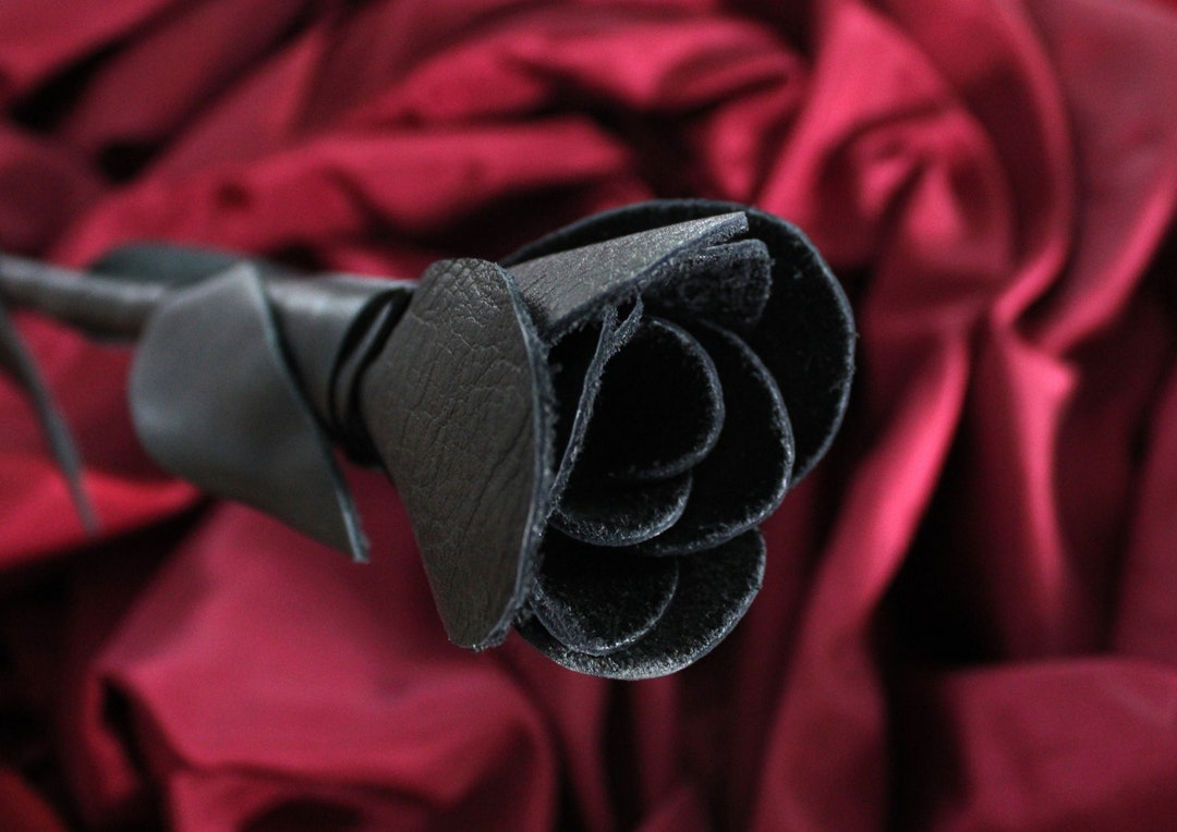 Black Leather Spanking Rose, Eternal Bdsm Flower - Etsy