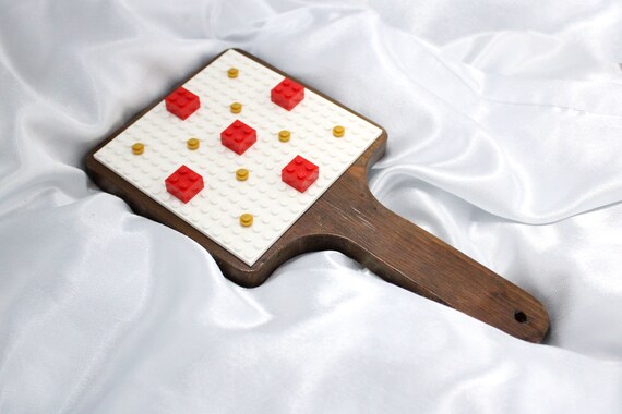 Lego Paddle BDSM White Red Gold Real Bricks on Wood - Etsy