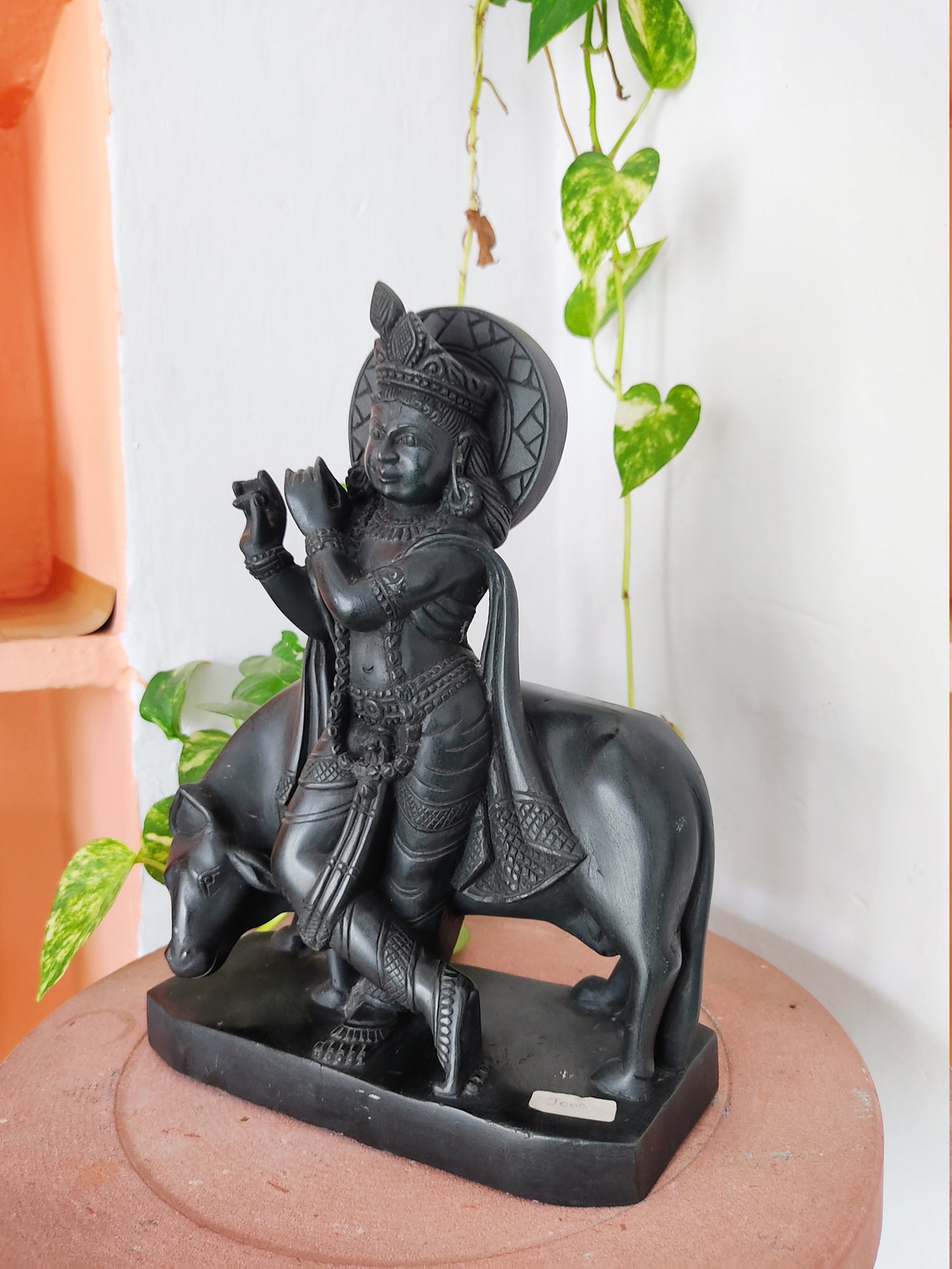 Black Marble Krishna Idols Statue Pure Stone Moorti Hindu | Etsy