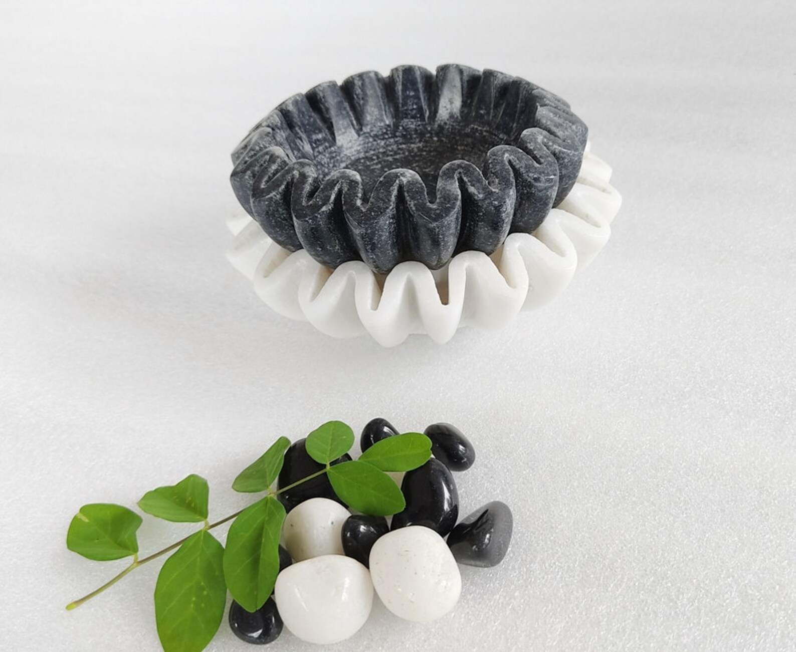 Marble Bowl Hand Carved Marble Ruffle Bowl Fruit Bowl - Etsy UK