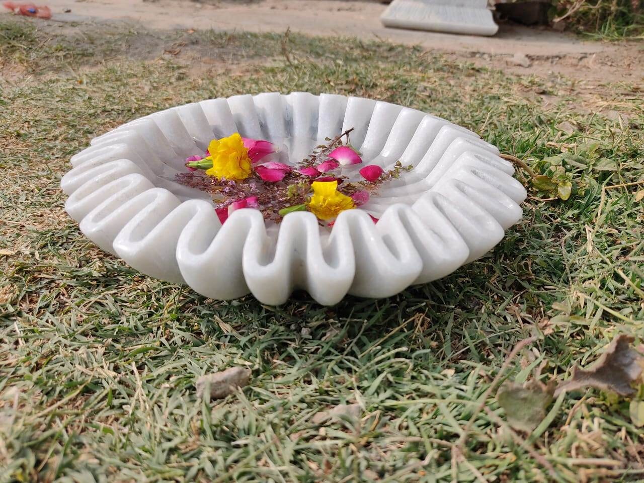 Marble Bowl Pot Marble Flower Bowl Hand Carved Bowl - Etsy