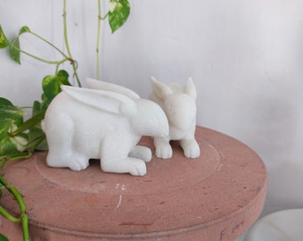 Marble Rabbit Statue - Etsy