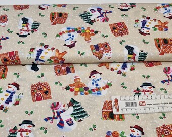 Happy Holidays Fabric Panel Tan - Etsy