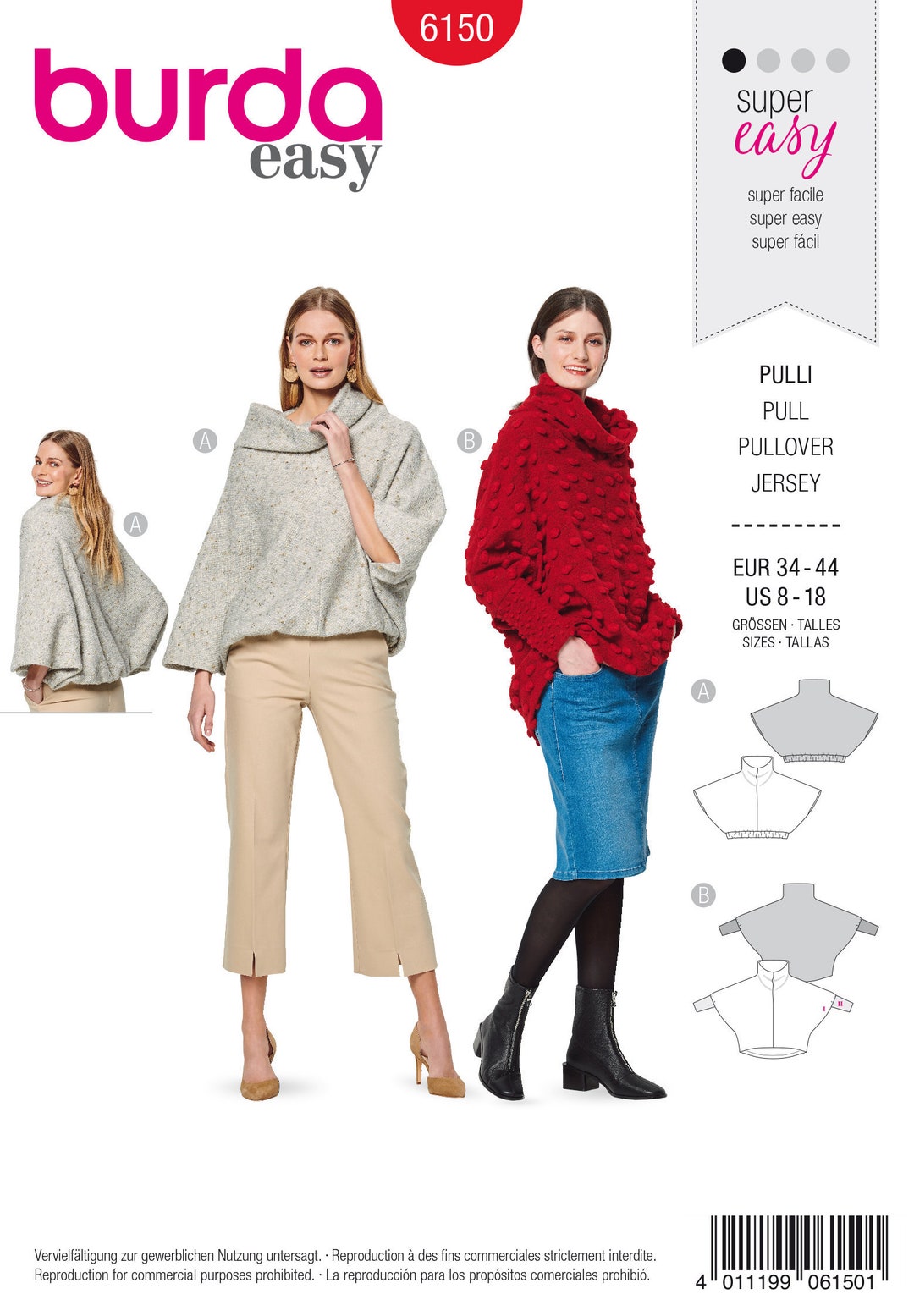 Burda Style 6150 Pattern Sewing Sweatshirt-pullover - Etsy