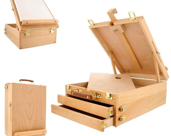 Large Wooden Portable Art Brush Extra Artist Wood Pastel Box Large ...