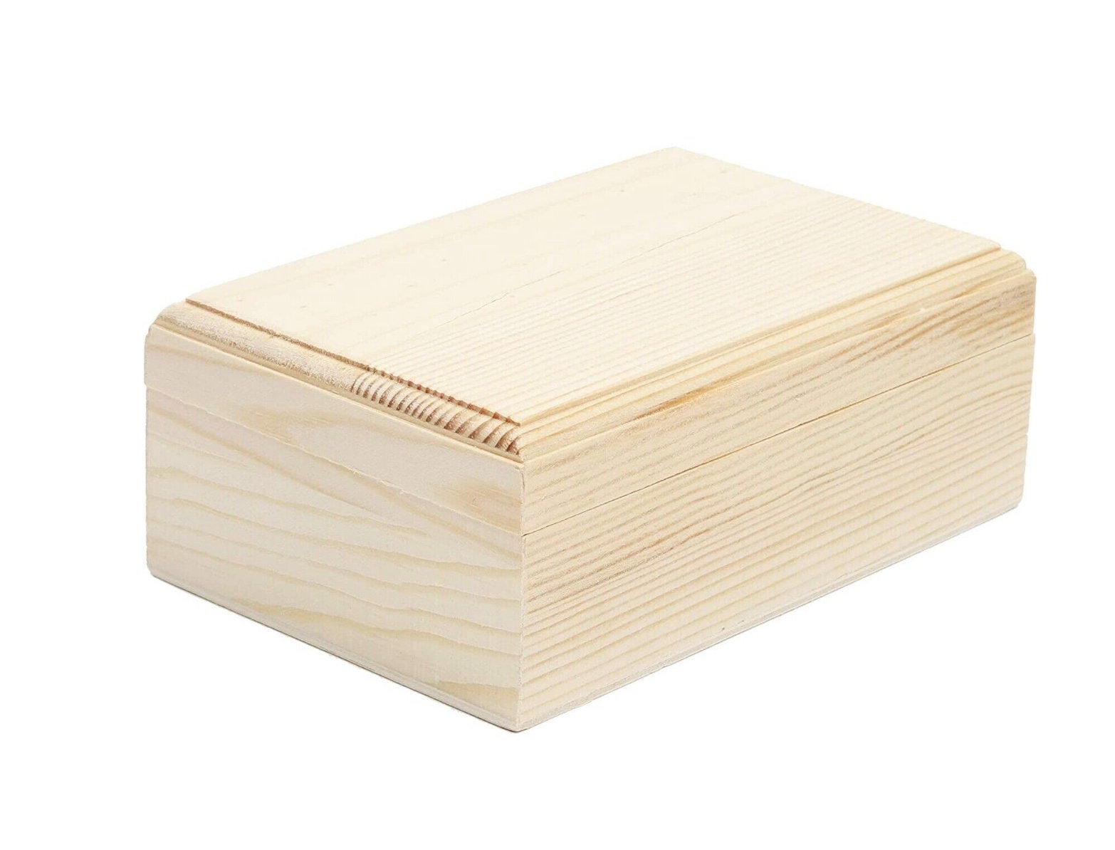 4 Pack Unfinished Wooden Box for Crafts Jewelry Beads Storage With ...