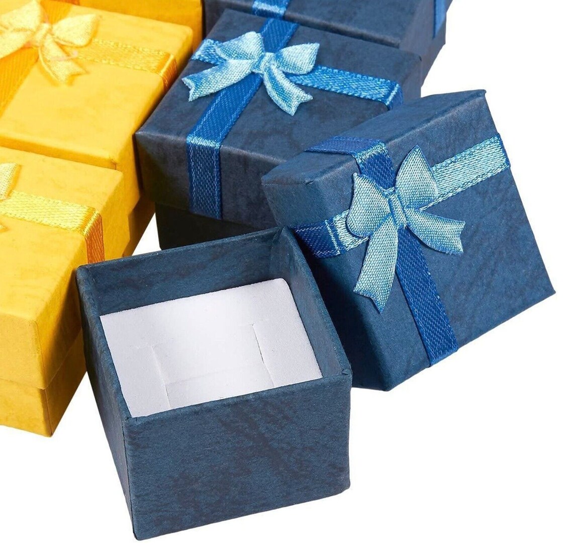 Set of 24 Ring Gift Boxes With Bow for Weddings 6 Colors - Etsy
