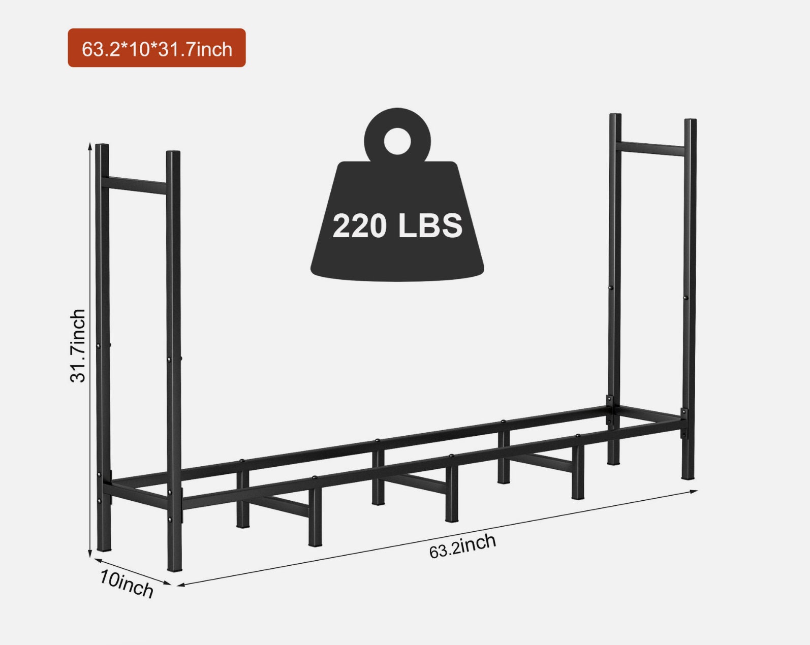 Adjustable Heavy-duty Firewood Rack: Sturdy Indoor and Outdoor Fire Log ...