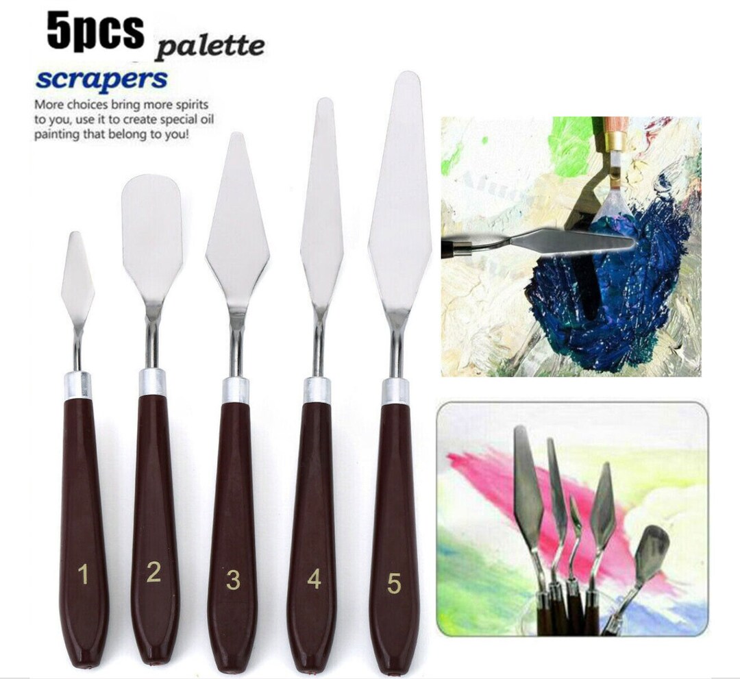 5 Pcs Stainless Palette Knife Scraper Spatula Set for Artist Oil ...