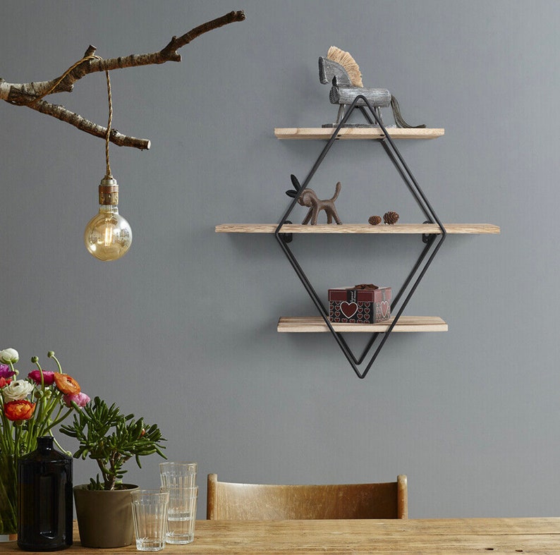 3 Tier Wall Floating Wall Mounted Shelf Book Display Rack Wall Decor ...