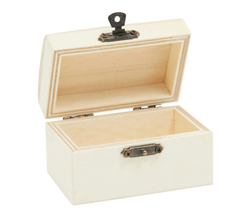 30x Unfinished Wooden Square Boxes Set DIY Paint Brushes and Rhinestone ...