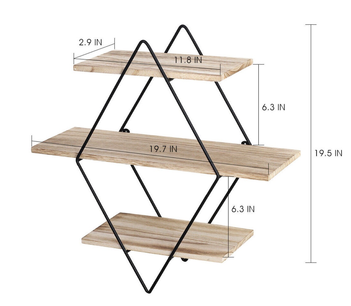 3 Tier Wall Floating Wall Mounted Shelf Book Display Rack Wall Decor ...