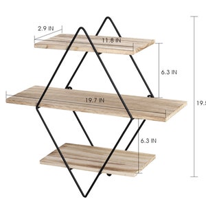 3 Tier Wall Floating Wall Mounted Shelf Book Display Rack Wall Decor ...