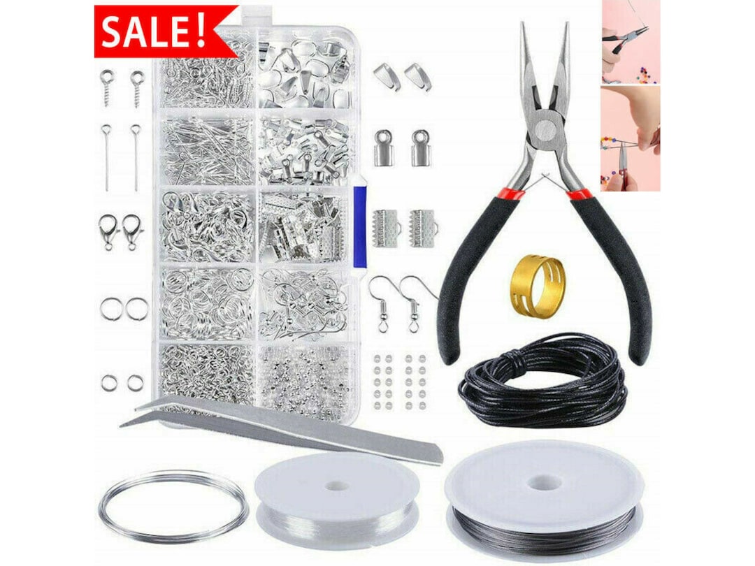 Sterling Silver Jewelry Making Kit: DIY Bead Craft Supplies, Beading ...