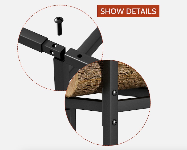 Adjustable Heavy-duty Firewood Rack: Sturdy Indoor and Outdoor Fire Log ...